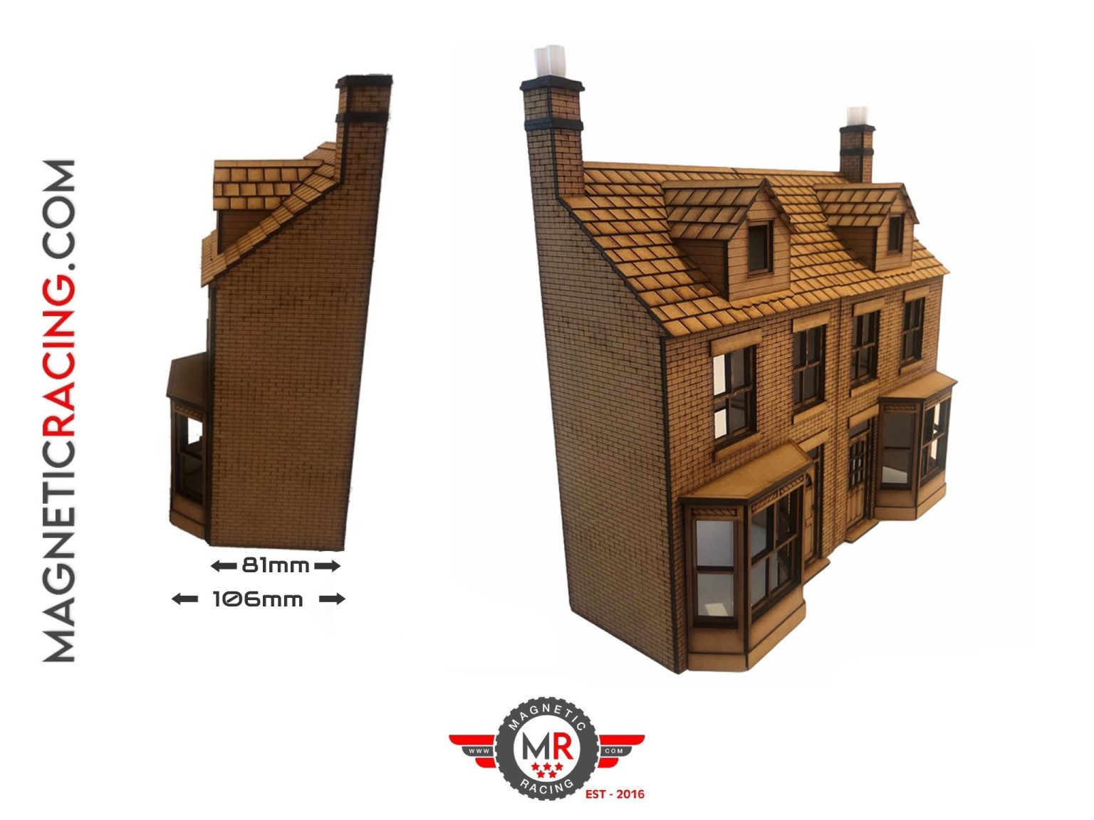 Low Relief Buildings from Magnetic Racing