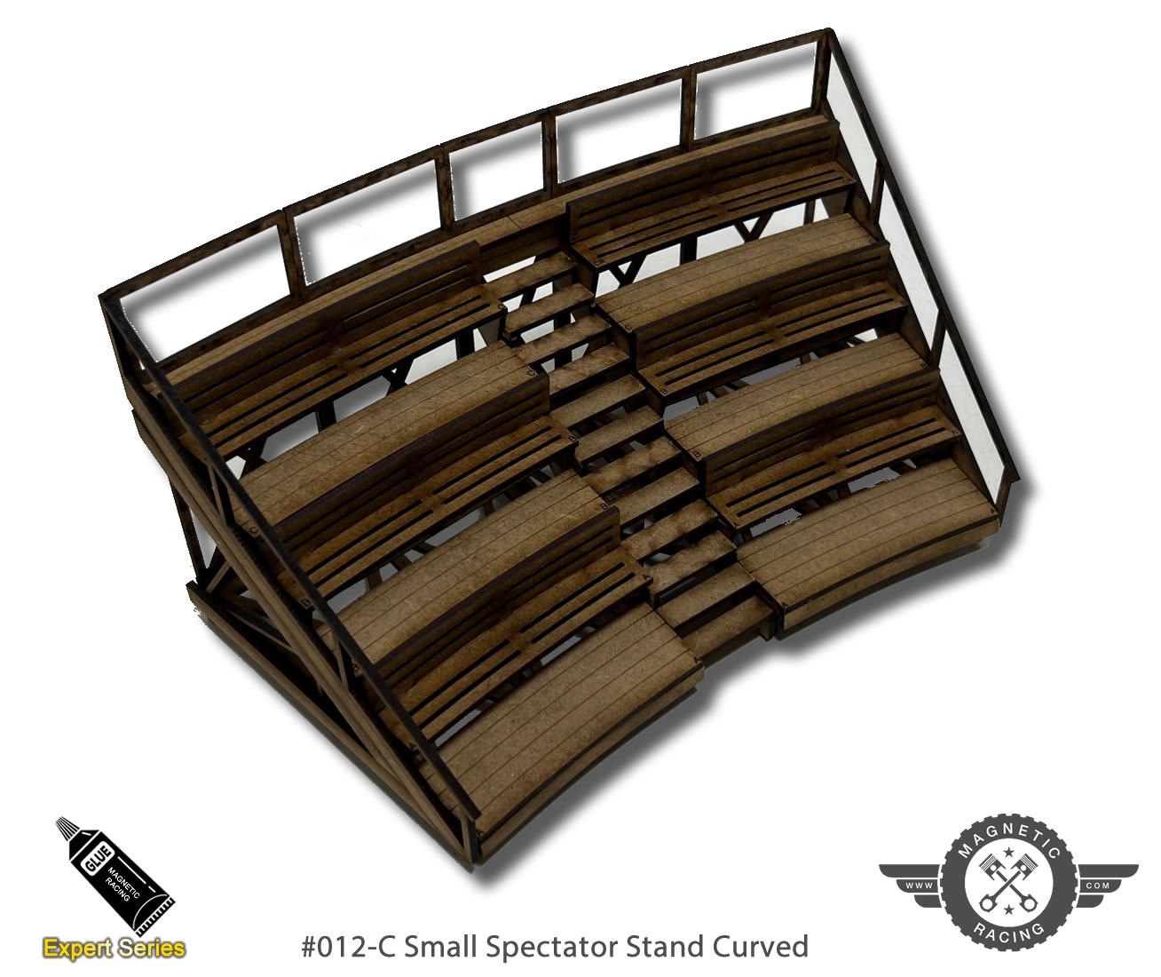 #012-C Small Spectator Stand Curved (Pair) (1:32 Scale)