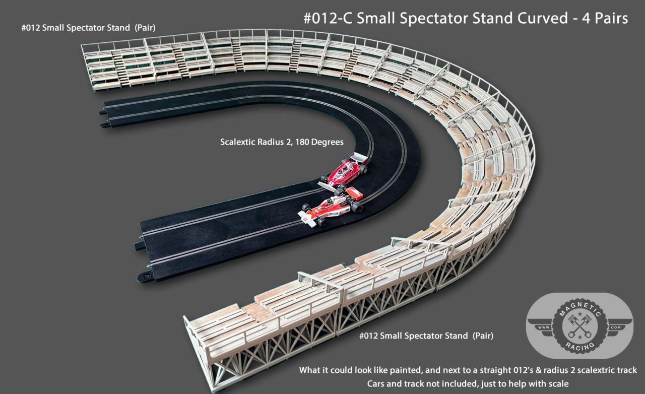 #012-C Small Spectator Stand Curved (Pair) (1:32 Scale)