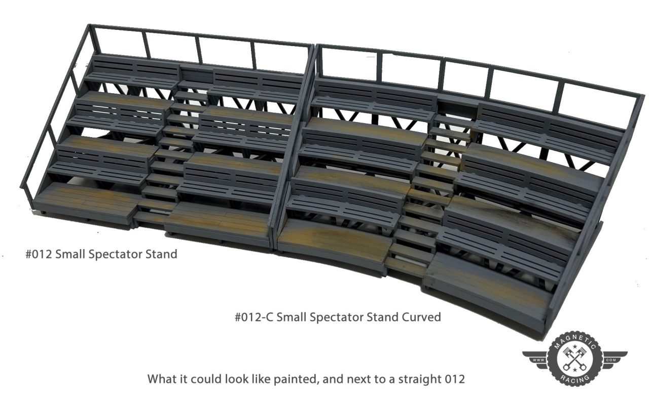 #012-C Small Spectator Stand Curved (Pair) (1:32 Scale)