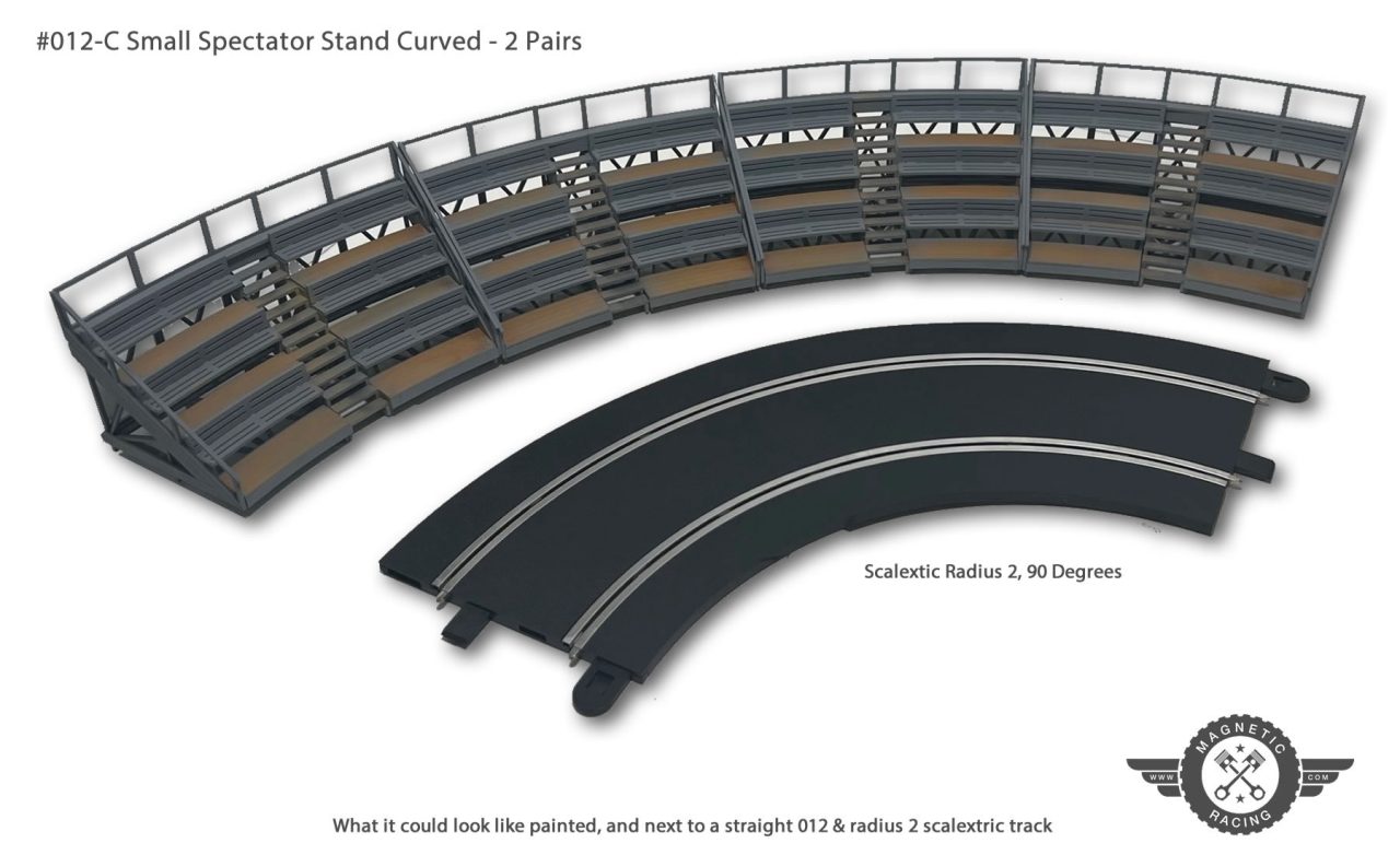 #012-C Small Spectator Stand Curved (Pair) (1:32 Scale)