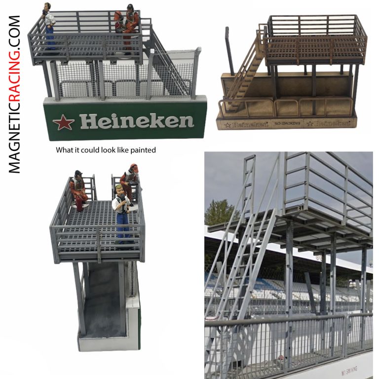 #037p Pit Wall with Platform (1:32 Scale)