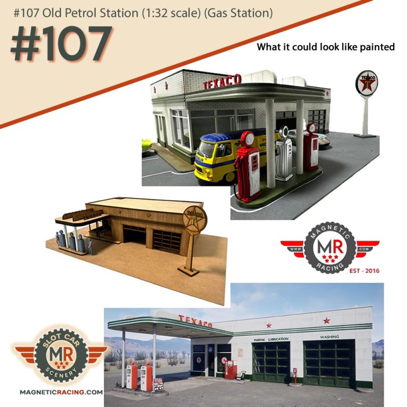 #107 Old Petrol Station (1:32 scale) (Gas Station)