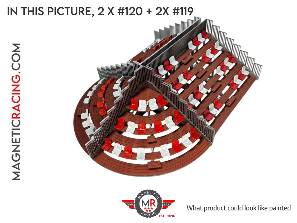 #119 The MR Bleacher / Spectator Stand Inner Curve 90 Degree (1:32 Scale)