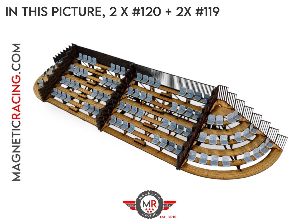 #119 The MR Bleacher / Spectator Stand Inner Curve 90 Degree (1:32 Scale)