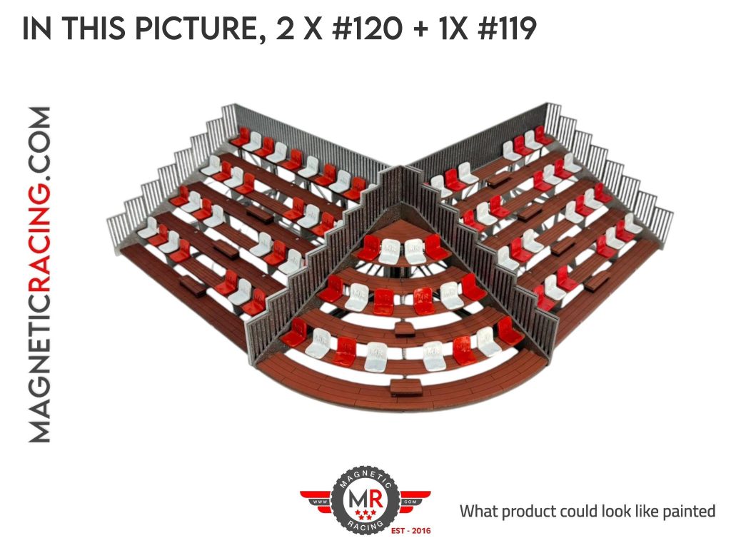 #119 The MR Bleacher / Spectator Stand Inner Curve 90 Degree (1:32 Scale)